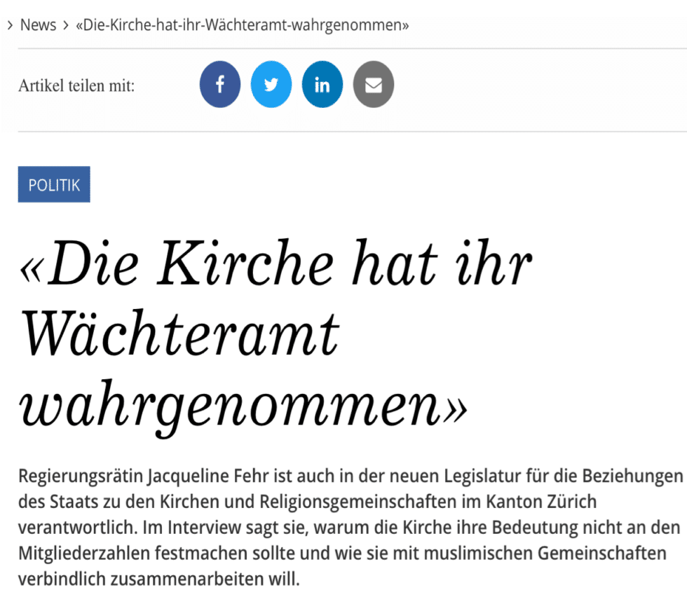 Kirchenbote Online vom 13. Mai 2019: «Die Kirche hat ihr Wächteramt ...